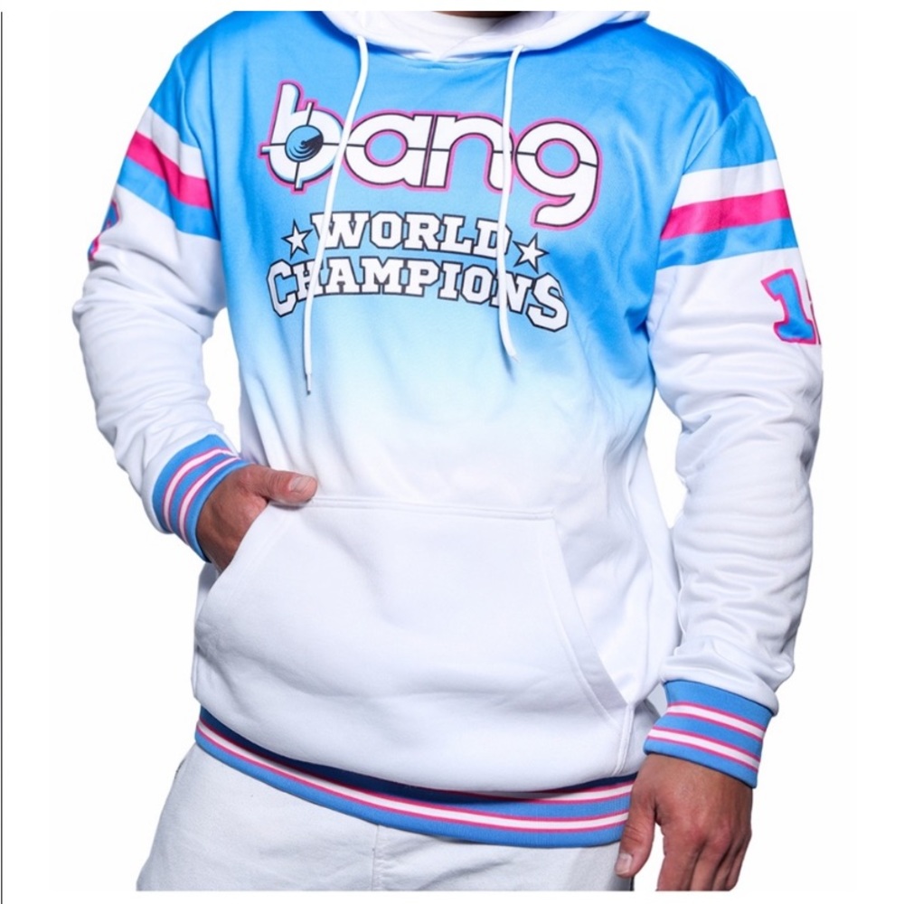 Bang Energy Drink Blue White Pullover Hoodie Sz 2xl - Gem